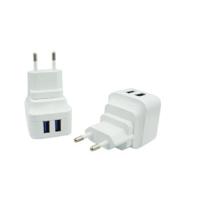 China 2 Port Fordable Wall Mount Charger Usb Wall Charger Universal Adapter Changable Plug Eu/Us/Aus/Uk 5v2.1a for sale