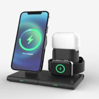 China Magnetic 3 In 1 15W 2.5W Qi Wireless Charging Pad for sale