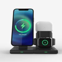 China Magnetic 3 In 1 15W 2.5W Qi Wireless Charging Pad for sale