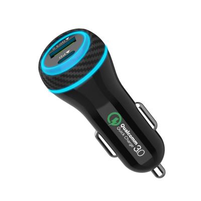 China PD QC 3.0 51W USB C USB A Car Charger Adapter For Mobile Phone for sale