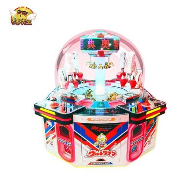 China Hot Sale 4 Players Excavator Design Candy Capsule Toy Game Gift Coin Operated Prize Claw Machine for Children for sale