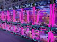 China Toy Plush Claw Machine Blue Plush Catcher with Bill Acceptor Mini Arcade Game Prize Doll Grabber Coin Pusher Claw Crane Machine for sale