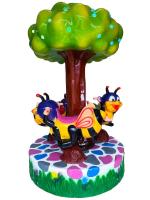 China Luxury Design Coin Operated 3 Seats Electric Carousel Ride for Kiddie Amusement Indoor Outdoor for sale