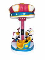 China Indoor Amusement Park 3 Seats Merry Go Round with 400W Power and Customizable Design Mini Carousel Ride for sale