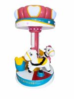 China Indoor Amusement Park 3 Seats Merry Go Round with 400W Power and Customizable Design Mini Carousel Ride for sale