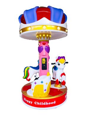 China 3 Seats Zebra Mini Carousel Coin Operated Kids Merry Go Round Amusement Park Small Rotating Carousel for Shopping Mall for sale