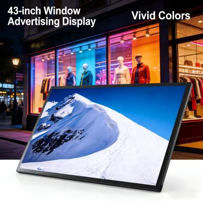 China Tempered Glass Electronic Window Display , Digital Window Screen With Aluminum Frame for sale