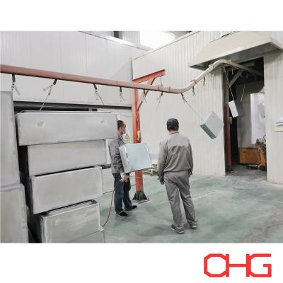 China Powder Coating Line for Electric Control Cabinet Chassis with 1.0-1.5m/min Conveyor Speed and PP Spray Booths for sale