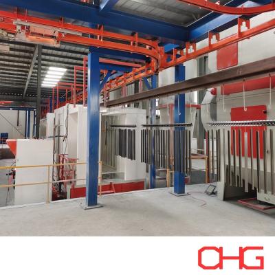 China Customizable Powder Coating Line for Aluminum Profiles with Overhead Conveyor System and 7-Step Process for sale