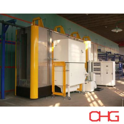 China Automatic Stainless Steel Powder Coating Booth with Custom Technical Data and 300 Lux Lighting for sale