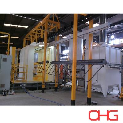 China Custom Automatic Powder Coating Line Equipment with PVC Spray Booth and Power & Free Conveyor System for Metal Parts for sale