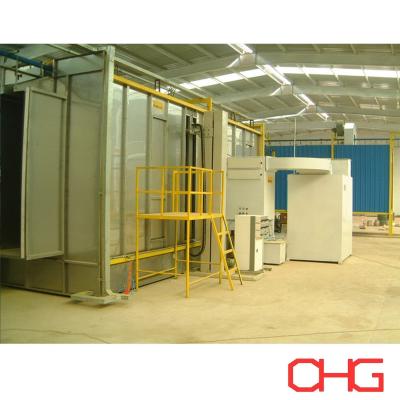 China Stainless Steel Automatic Electrostatic Powder Coating Spray Booth with 300 Lux Lighting and Customizable Design for sale