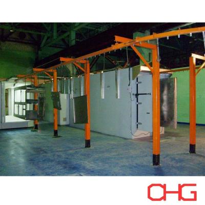 China Custom Powder Coating Production Line with Manual Spray Guns 100-500mm Conveyor for sale