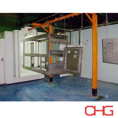 China Custom Metal Powder Coating Line with Manual Spray Guns - Carbon Steel Spray Booth & Overhead Conveyor System for sale