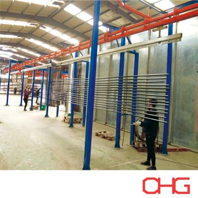 China Aluminum Substrate Automatic Powder Coating Line For Aluminum Profiles for sale