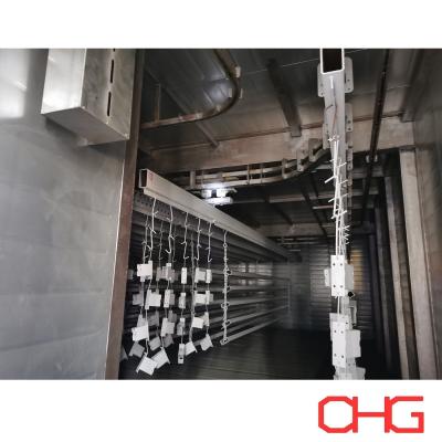 China Automated powder coating line for aluminum profiles combining surface treatment finishing equipment and material handling for sale