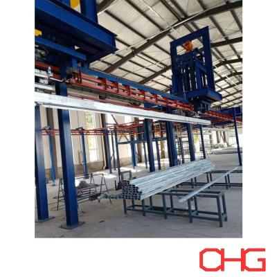 China Custom Powder Coating Production Line with Overhead Conveyor for Aluminum Profiles 200kg Capacity for sale