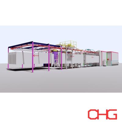 China Electrostatic Automatic Powder Coating Line 3D Design Customizable for Metal Components for sale