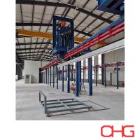 China Powder Coating Line Designed for Aluminum Extrusions with Customized Finishing System and Overhead Conveyor for Production Flow for sale