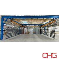 China Metal Shelves Powder Coating Line 13.5m Hanger Power Free Conveyor PLC Control for sale