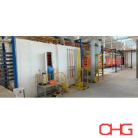 China Metal Shelves Powder Coating Line 13.5m Hanger Power Free Conveyor PLC Control for sale