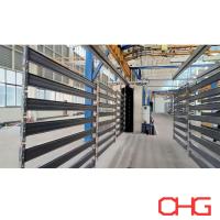 China PP Spray Booth Powder Coating Line for Metal Shelves 13.5m Hanger Automatic Gun for sale