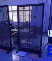 China Standing P2.6mm Transparent LED Poster 1920Hz Movable Display 1000x500mm for sale