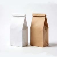 China Food Grade SOS Paper Bags Customizable Bakery Packaging Bags Brown / White for sale