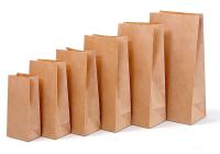 China Food Grade SOS Paper Bags Customizable Bakery Packaging Bags Brown / White for sale