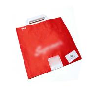 China Versatile Flat Handle Paper Bag Red Recycled Paper Shopping Bags Biodegradable for sale