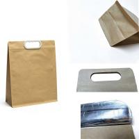China Reusable Die Cut Bag Waterproof Kraft Paper Bags Tear Resistant With Aluminum Foil Liner for sale