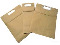 China Reusable Die Cut Bag Waterproof Kraft Paper Bags Tear Resistant With Aluminum Foil Liner for sale