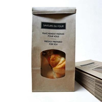 China Food Grade Clear Window Paper Bags Tear Resistant Tin Tie Bakery Bags Eco Friendly for sale