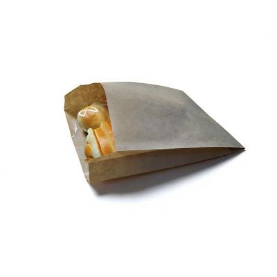 China Food Safe Satchel Paper Bag Greaseproof Brown Paper Snack Bags Durable for sale