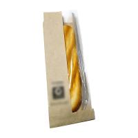 China Micro Perforated Paper Baguette Sleeves Food Grade Paper Satchel Bag Brown for sale