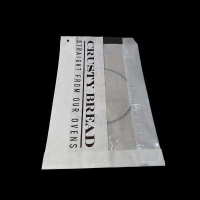 China Durable Paper Baguette Bags White Kraft Flat Paper Bags With Clear Window for sale
