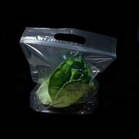 China Customized Ventilated Plastic Bags Biodegradable Clear Vegetable Bags With Die Cut Handle for sale