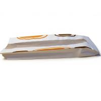 China Waterproof Flat Bottom Paper Bag Grease Resistant Baguette Bread Bags White for sale