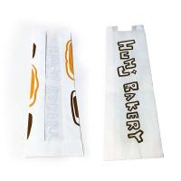 China Waterproof Flat Bottom Paper Bag Grease Resistant Baguette Bread Bags White for sale
