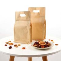 China Customized Food Stand Up Pouch Moisture Proof Kraft Paper Zipper Pouches Resealable for sale
