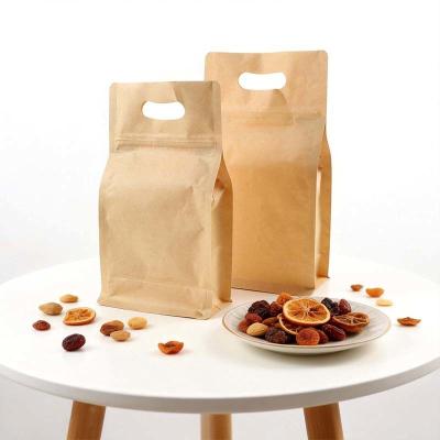China Customized Food Stand Up Pouch Moisture Proof Kraft Paper Zipper Pouches Resealable for sale