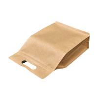 China Customized Food Stand Up Pouch Moisture Proof Kraft Paper Zipper Pouches Resealable for sale