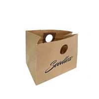 China Eco Friendly Die Cut Bag Biodegradable Kraft Paper Shopping Bag Recyclable for sale
