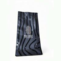 China Matte Black Stand Up Coffee Bag Resealable Roasted Coffee Bag Moisture Proof for sale