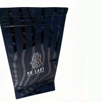 China Matte Black Stand Up Coffee Bag Resealable Roasted Coffee Bag Moisture Proof for sale