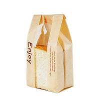 China Moisture Resistant Window Paper Bags Eco Friendly Kraft Paper Bread Bag Greaseproof for sale
