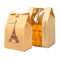 China Moisture Resistant Window Paper Bags Eco Friendly Kraft Paper Bread Bag Greaseproof for sale