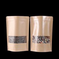 China Durable Kraft Paper Stand Up Pouches Odor Barrier Resealable Ziplock Bags Food Grade for sale