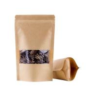 China Durable Kraft Paper Stand Up Pouches Odor Barrier Resealable Ziplock Bags Food Grade for sale