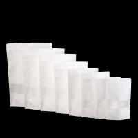 China Food Grade Stand Up Kraft Pouch White Resealable Zipper Bag Eco Friendly For Nuts for sale